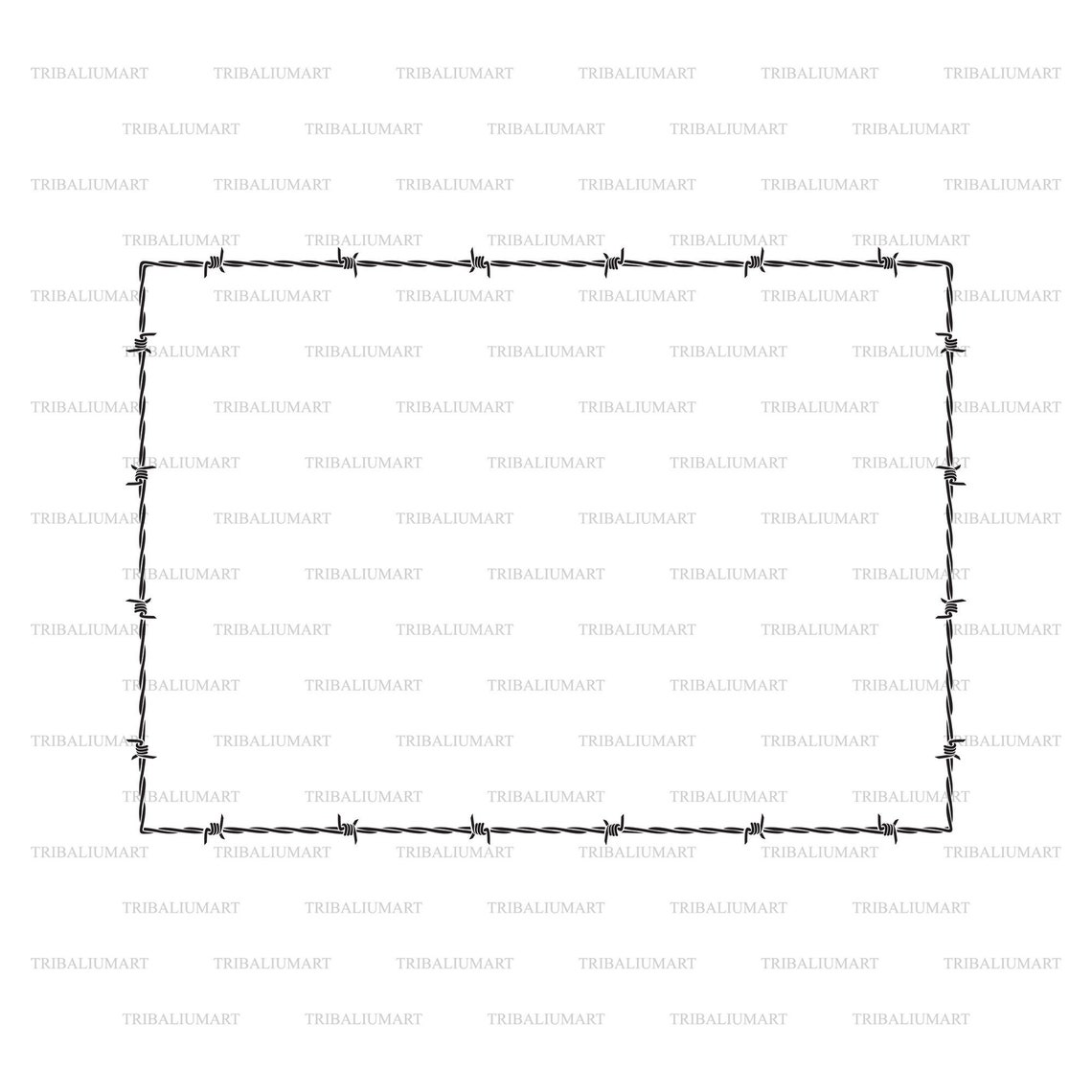 Barbed Wire Frame (border). Cut Files for Cricut. Clip Art Silhouettes ...