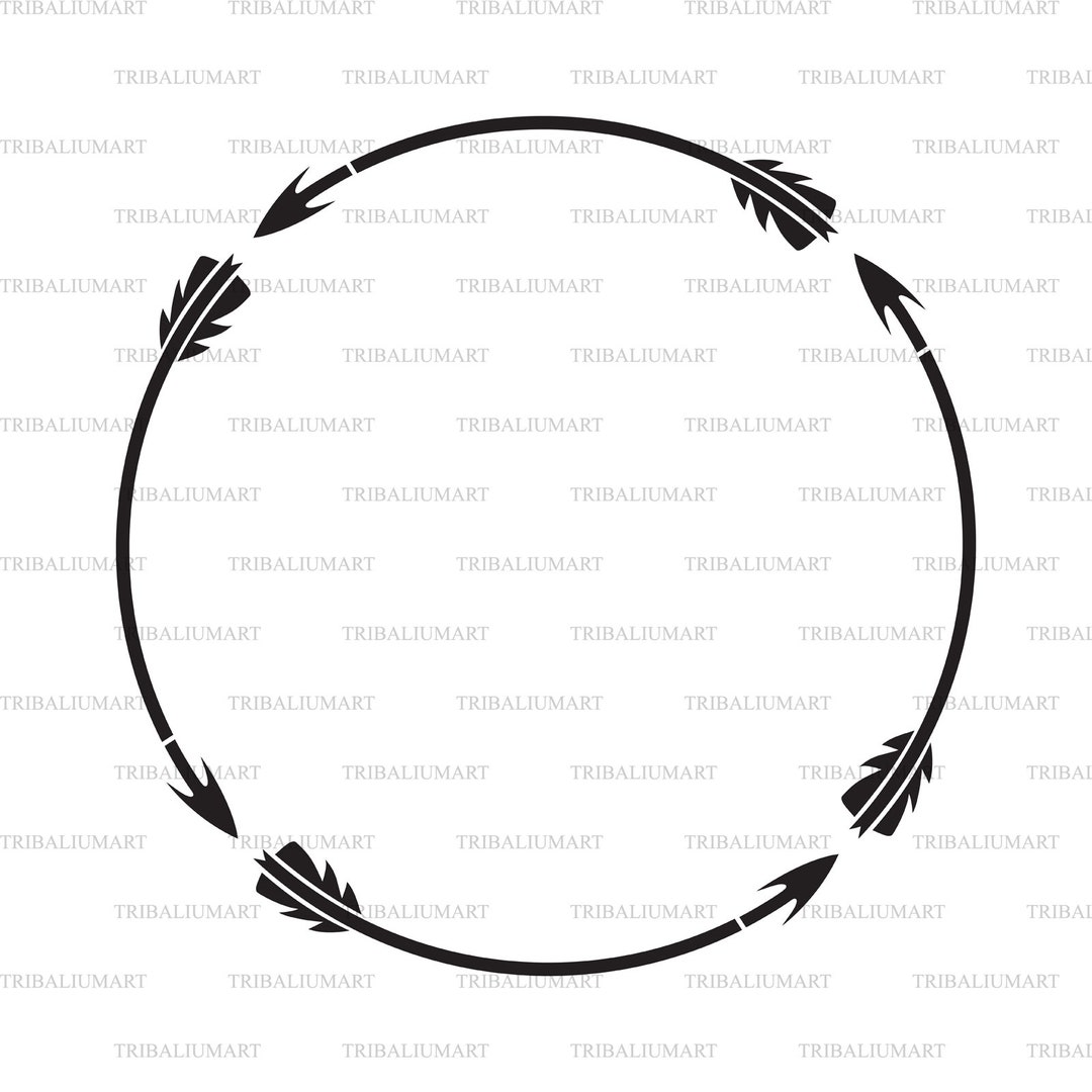 Arrow Round Frame. Cut Files for Cricut. Clip Art Silhouettes (eps, Svg ...