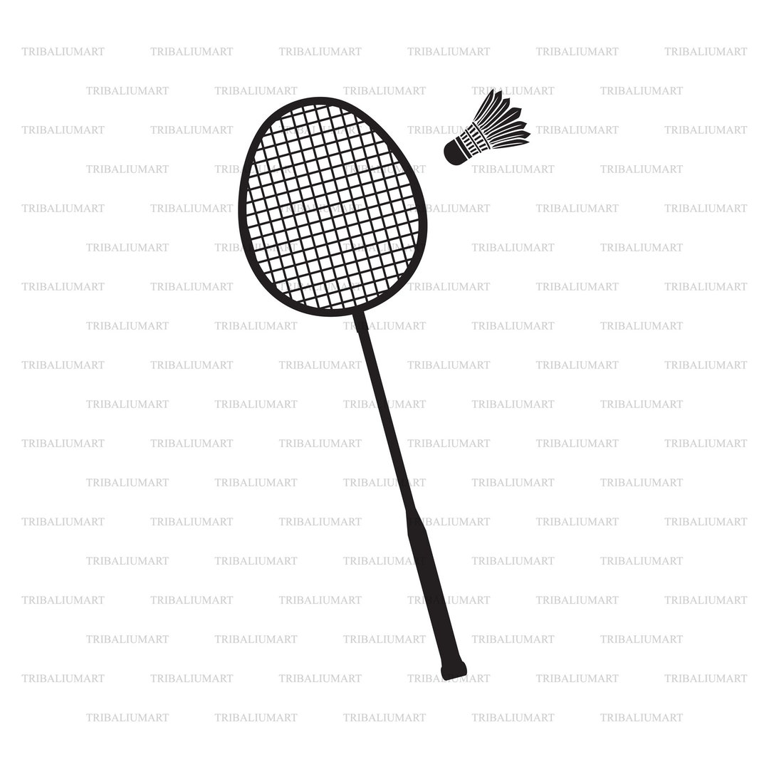 Badminton Racket and Shuttlecock. Cut Files for Cricut. Clip Art (eps ...