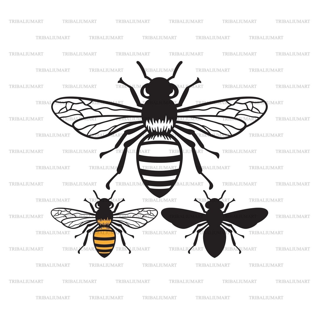 Bee. Cut Files for Cricut. Clip Art Silhouette (eps, Svg, Pdf, Png, Dxf ...
