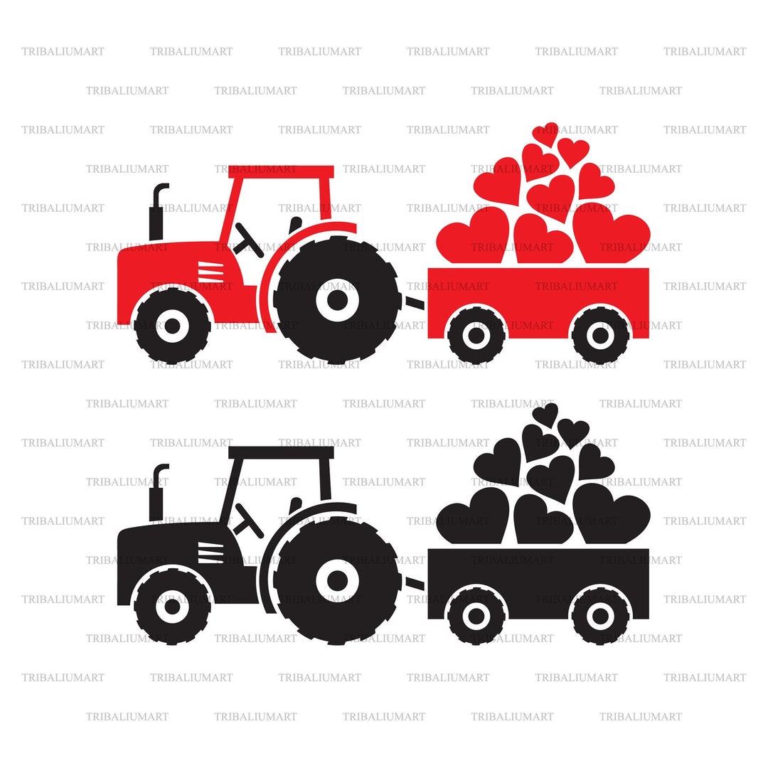 Valentine Tractor (valentines Day Design). Cut Files for Cricut. Clip ...