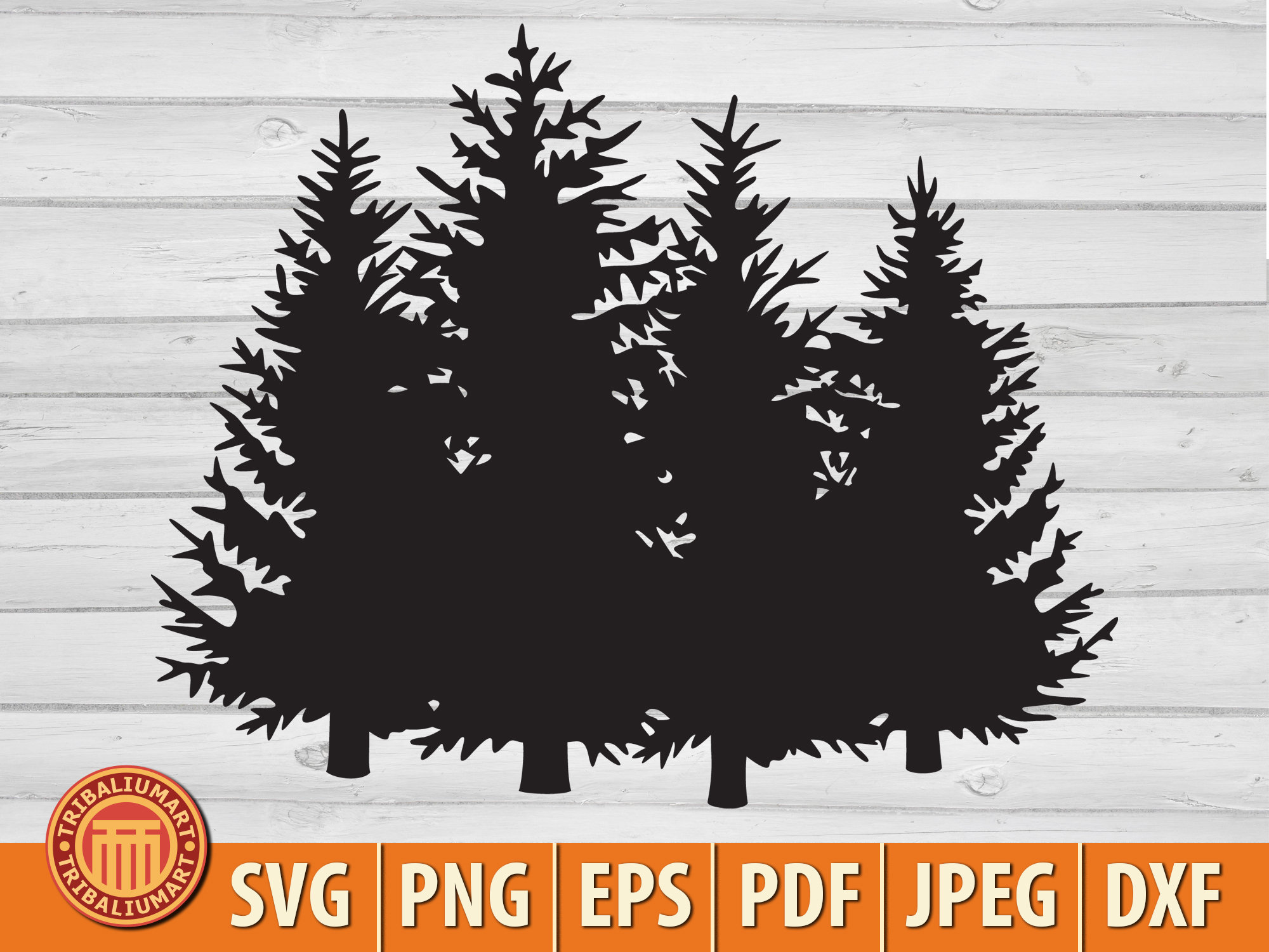 Pine Trees forest Design. Cut Files for Cricut. Clip Art - Etsy