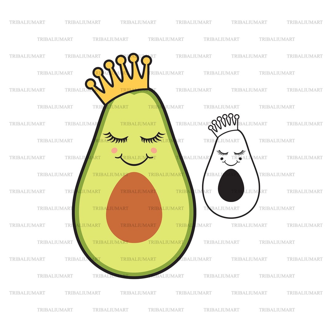 Avocado Princess. Cut Files for Cricut. Clip Art Silhouette (eps, Svg ...