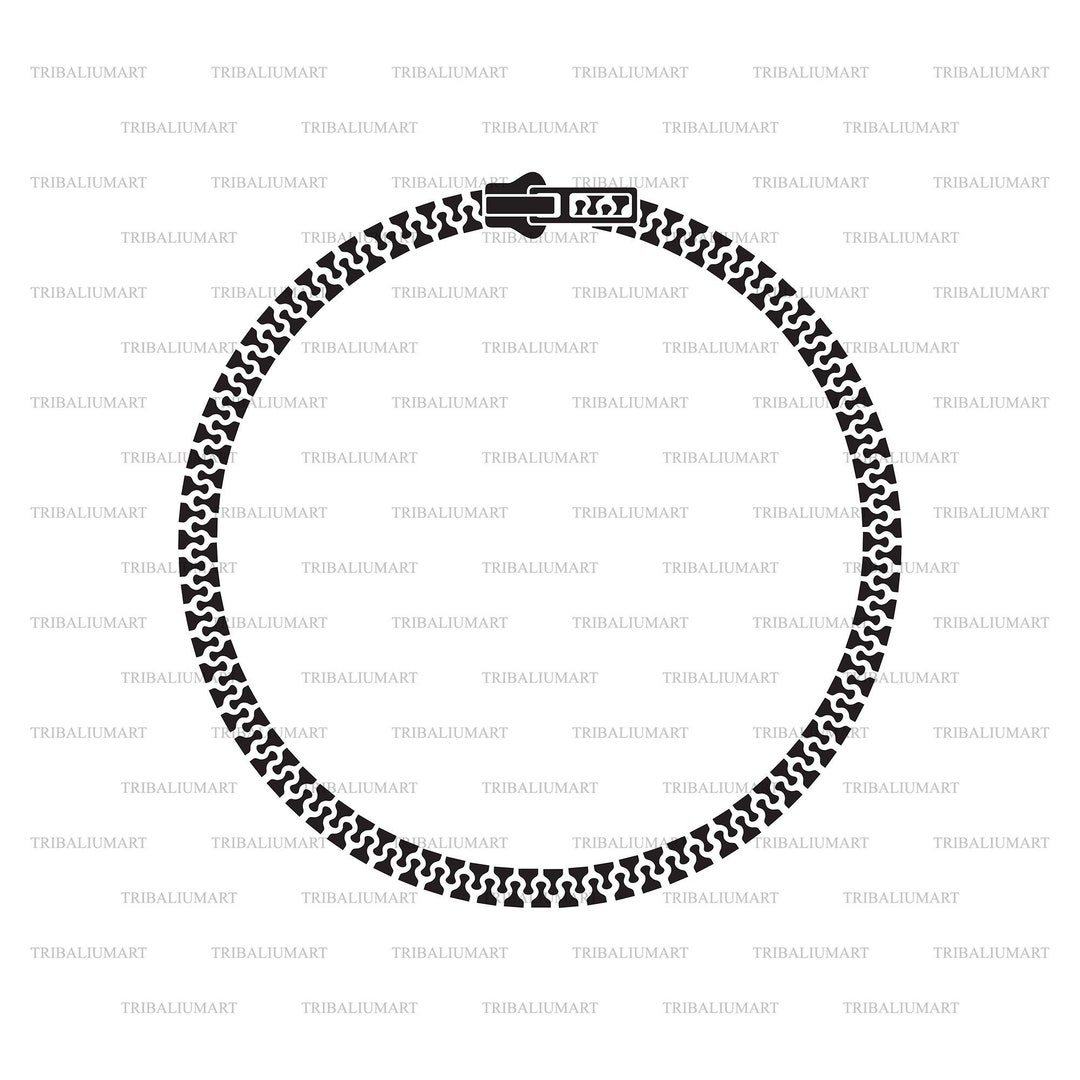 Round Zipper Frame. Cut Files for Cricut. Clip Art Silhouettes (eps ...