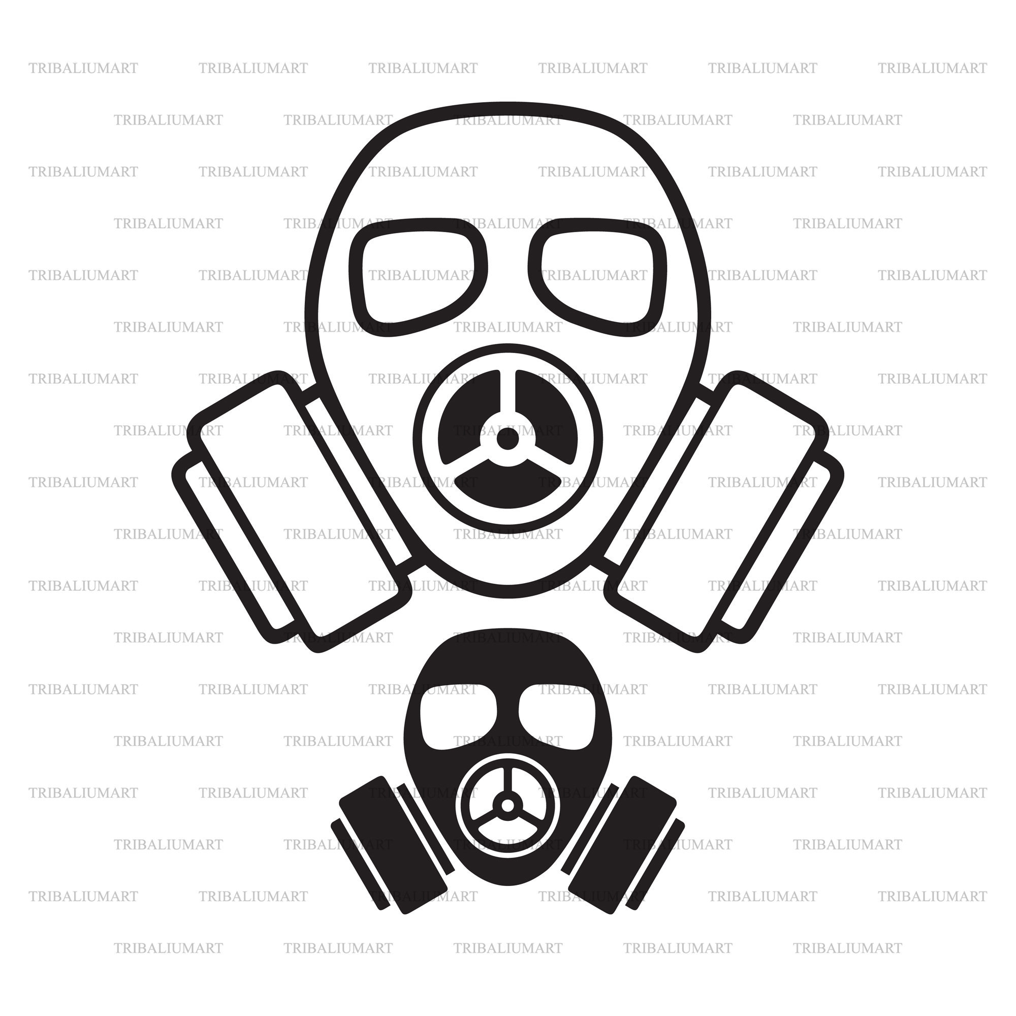 Gas Mask. Cut Files for Cricut. Clip Art Silhouettes eps | Etsy