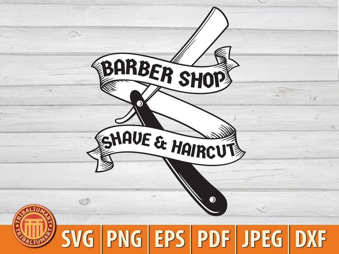 Barber Shop Symbol With Shaving Razor Knife. Shave and Haircuts. Cut ...