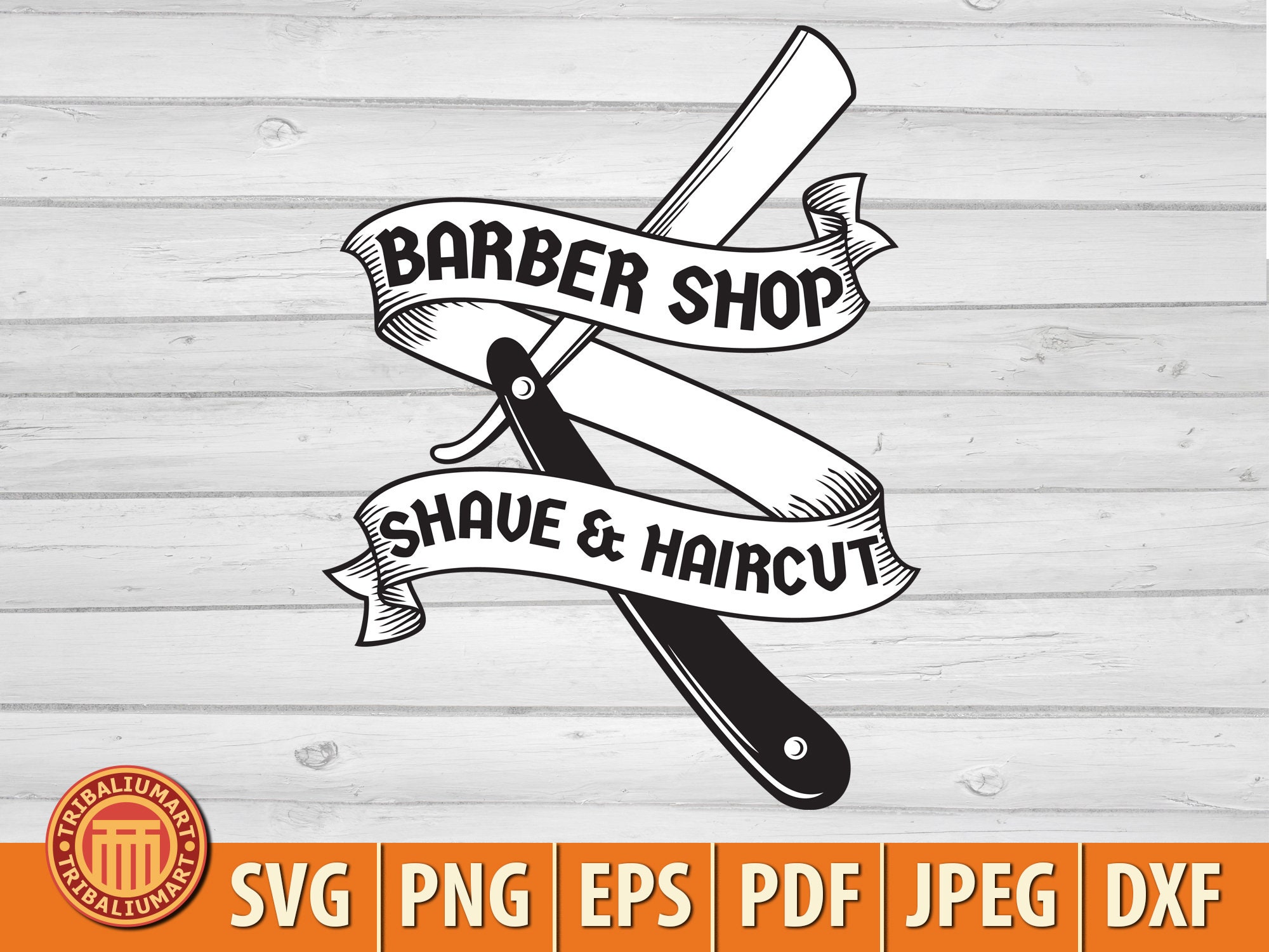 Barber Shop Symbol With Shaving Razor Knife. Shave and Haircuts. Cut ...