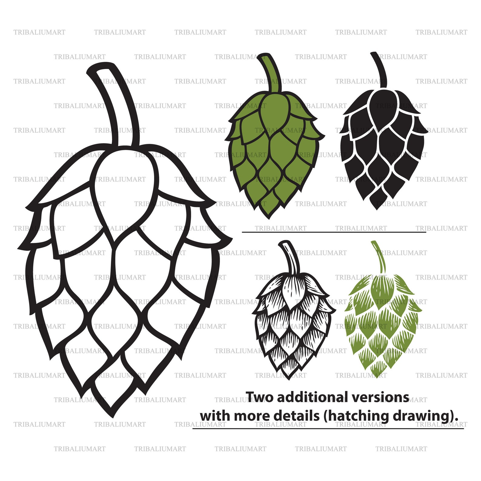 Hopfen (Bierdesign). Dateien für Cricut ausschneiden. ClipArt ...