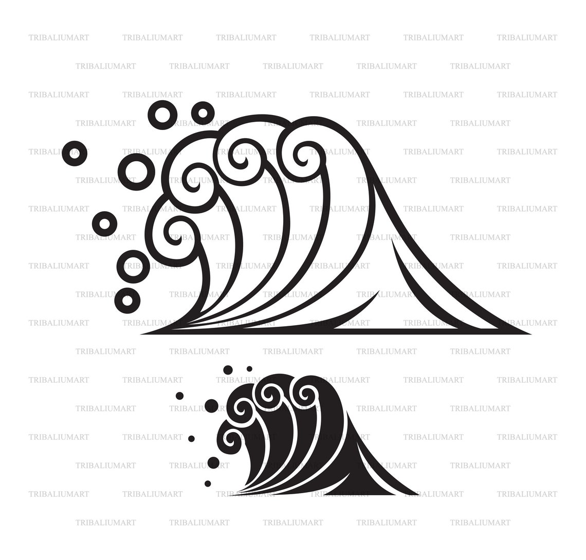 Wave. Cut Files for Cricut. Clip Art eps Svg Pdf Png Dxf | Etsy