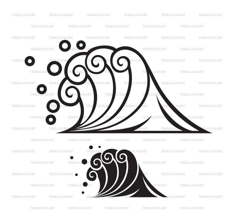 Wave. Cut Files for Cricut. Clip Art (eps, Svg, Pdf, Png, Dxf, Jpeg ...