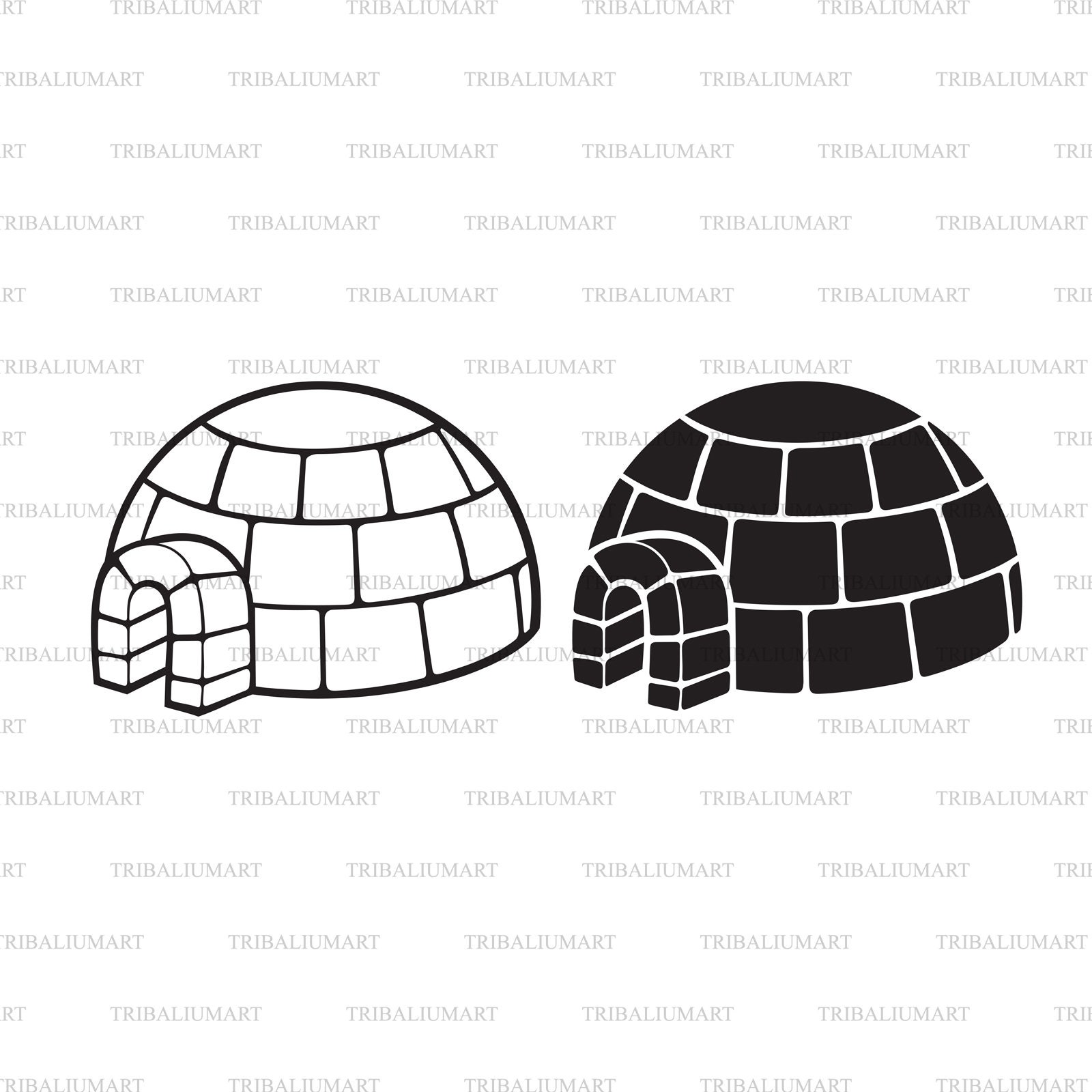 Igloo. Cut Files for Cricut. Clip Art Silhouette eps Svg | Etsy