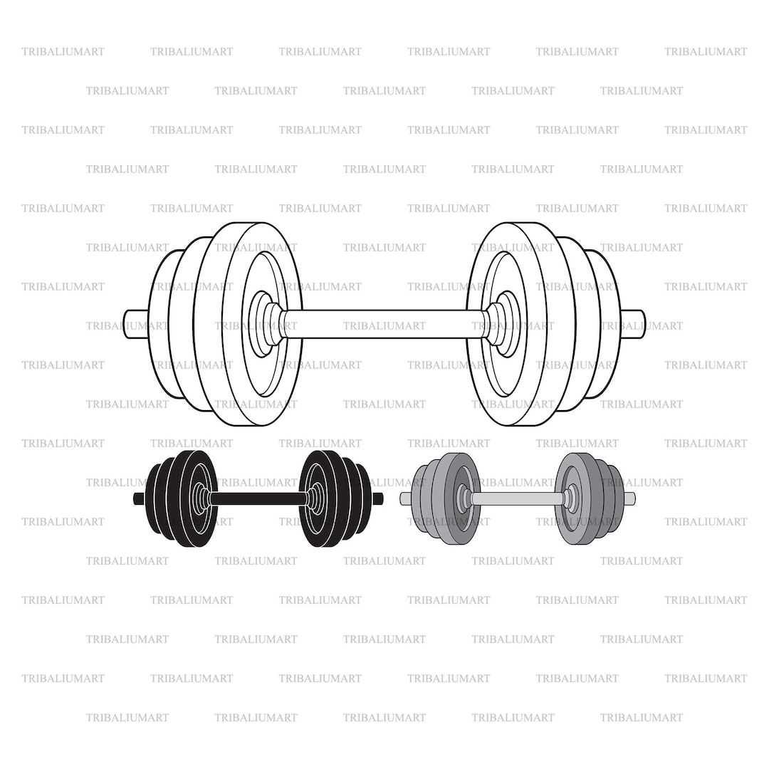 Barbell (weight or Dumbbell). Cut Files for Cricut. Clip Art Silhouette ...