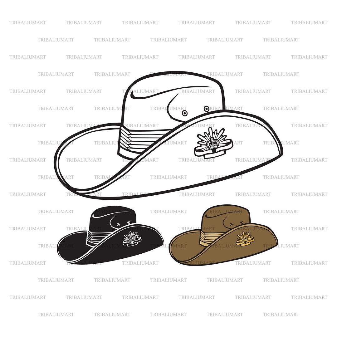 Australian Army Slouch Hat. Cut Files for Cricut. Clip Art Silhouette ...