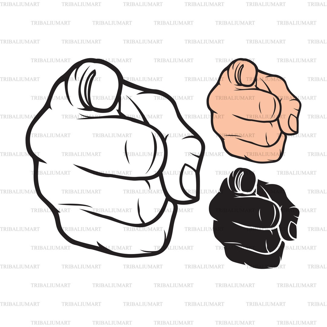 Hand or Finger Pointing at Viewer. Cut Files for Cricut. Clip Art ...