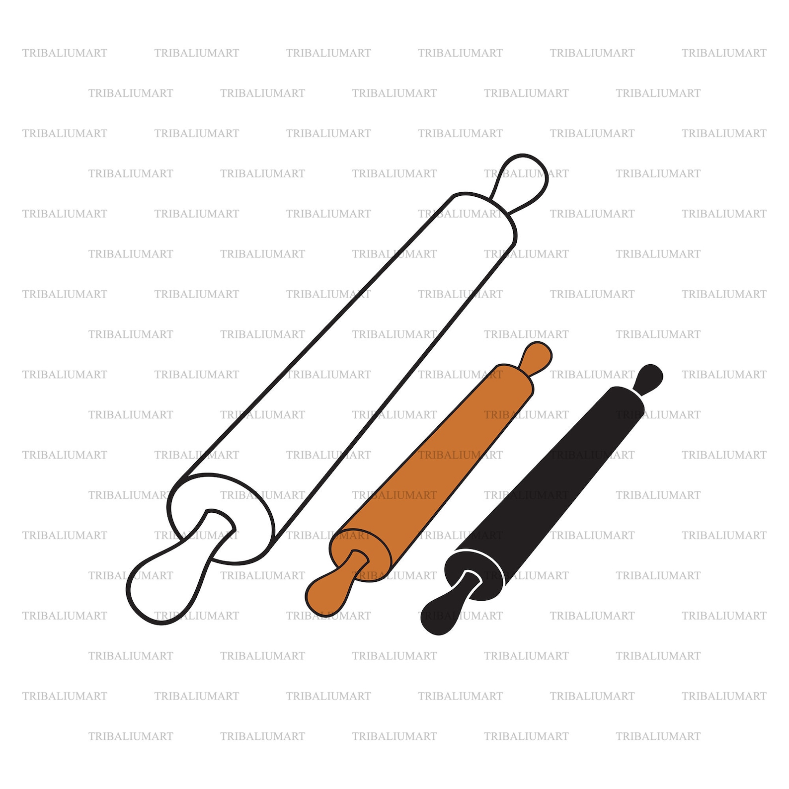 Rolling Pin. Cut Files for Cricut. Clip Art Silhouette eps - Etsy