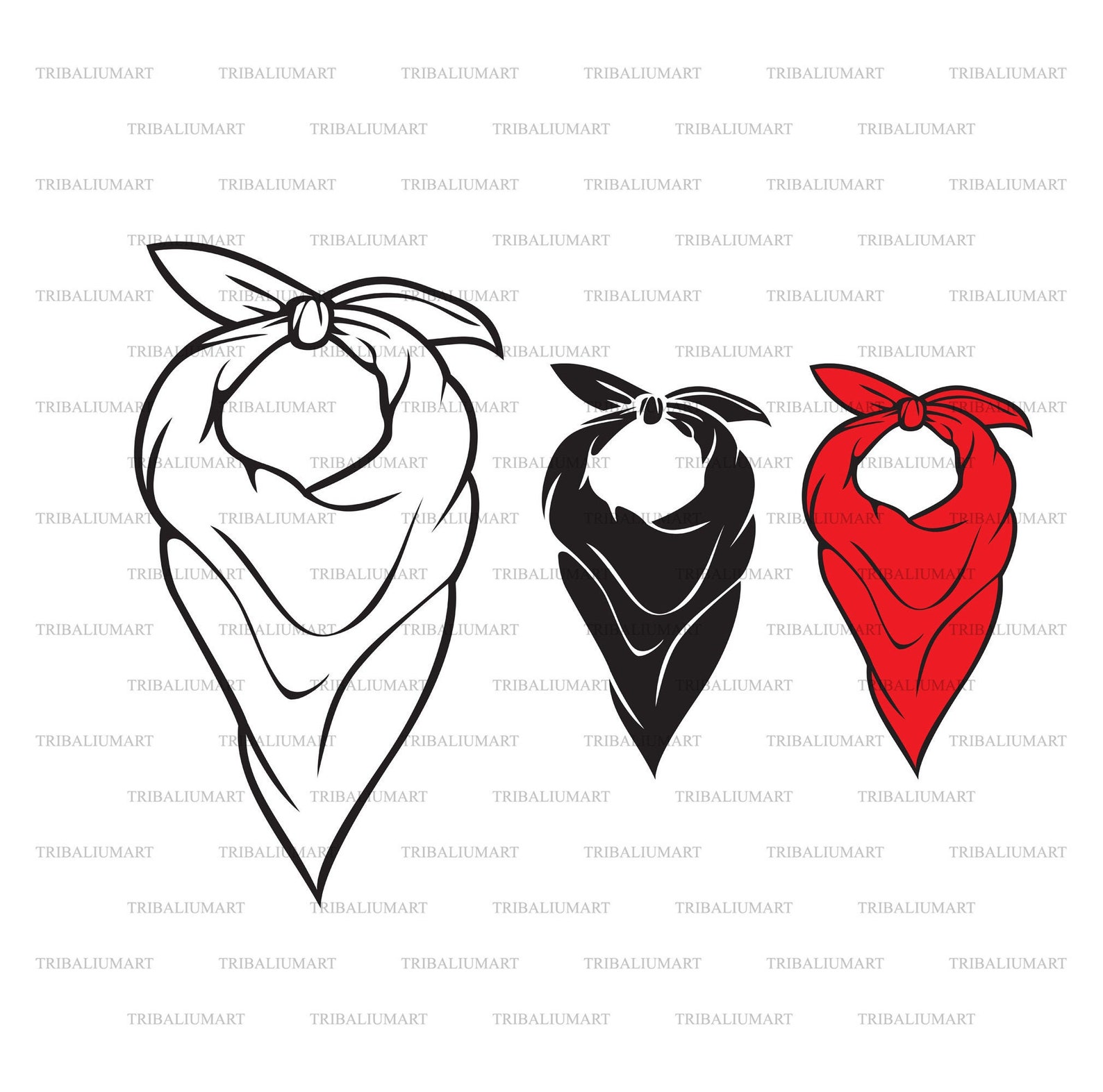 Bandana. Cut Files for Cricut. Clip Art Silhouettes eps Svg - Etsy