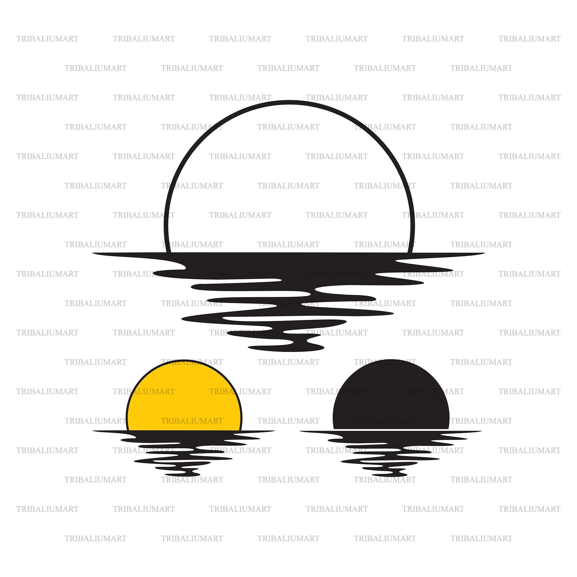 Sunset. Cut Files for Cricut. Clip Art Silhouette eps Svg - Etsy UK