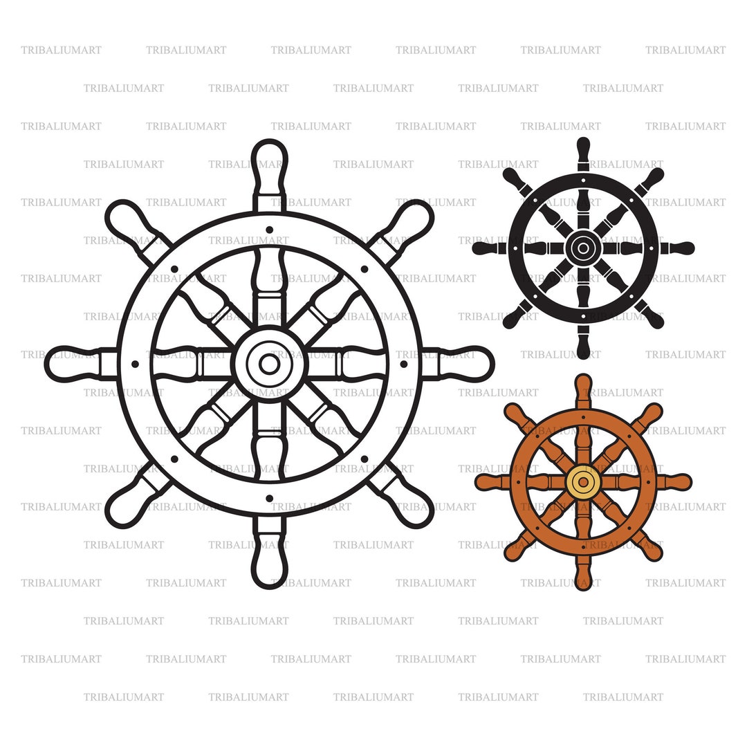 Rudder Icon. Cut Files for Cricut. Clip Art Silhouette (eps, Svg, Pdf ...