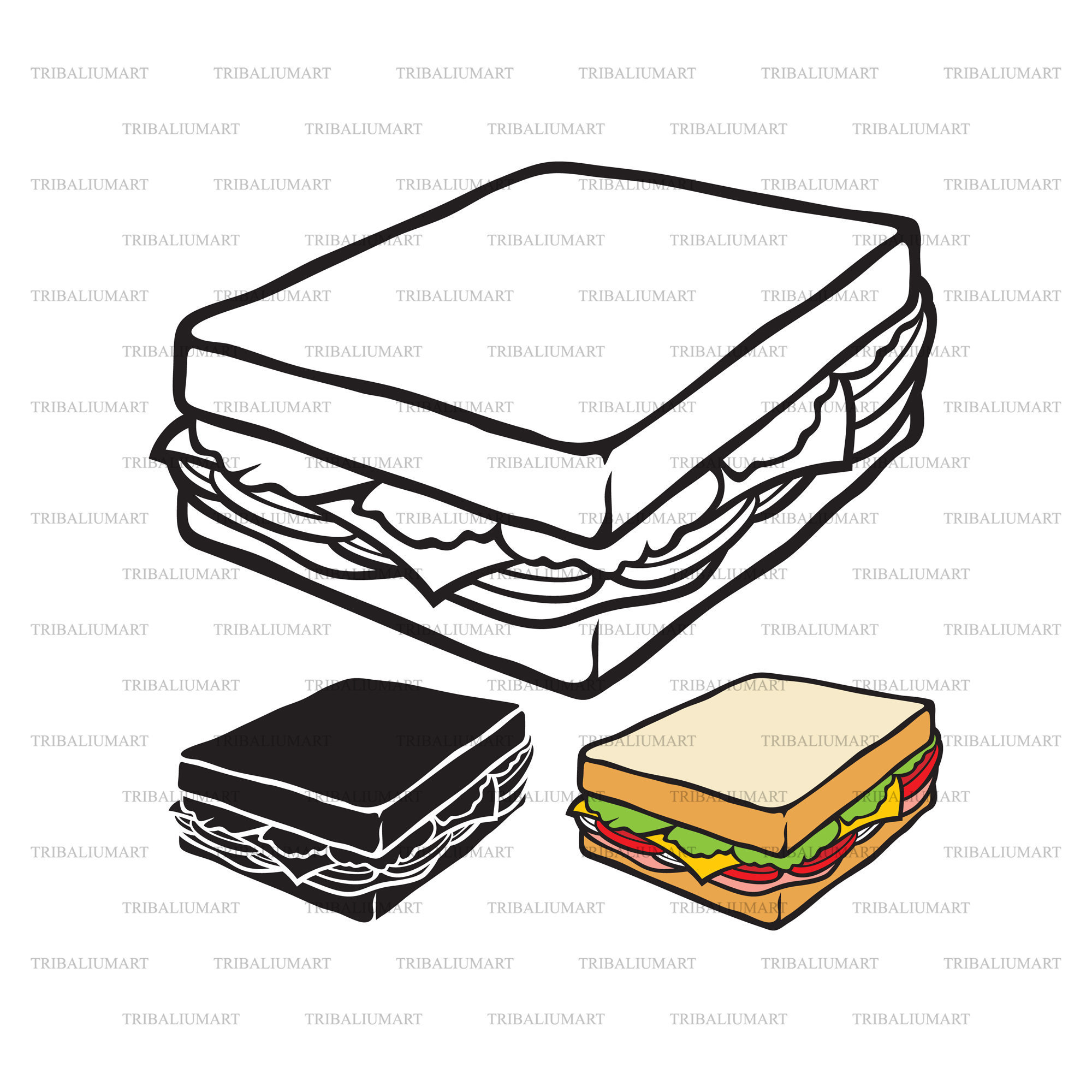 Sandwich. Cut Files for Cricut. Clip Art eps Svg Pdf Png - Etsy