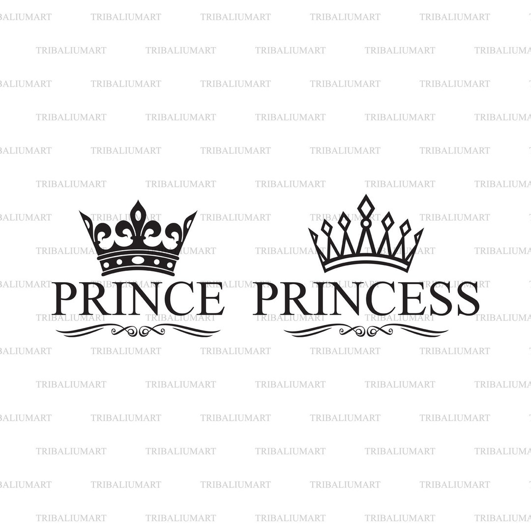 Prince and Princess Design. Cut Files for Cricut. Clip Art Silhouettes ...