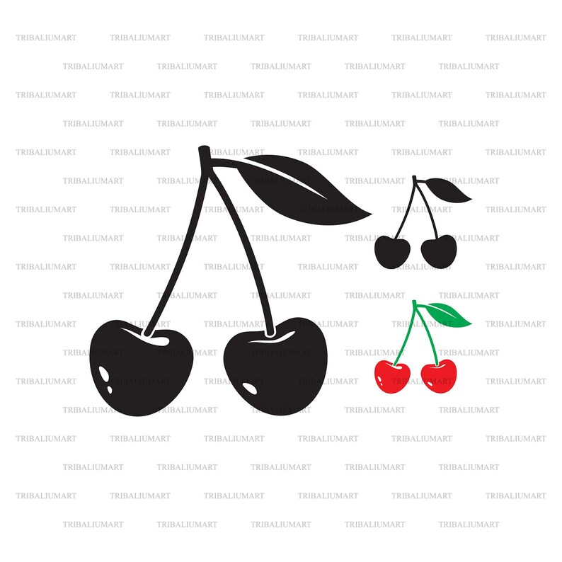 Cherry Fruit. Cut Files for Cricut. Clip Art Silhouette eps - Etsy