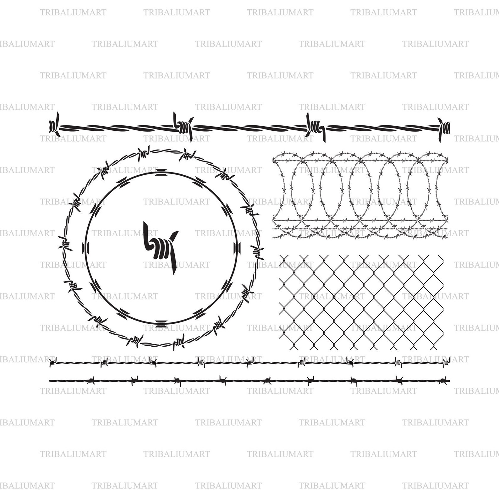 Barb Wire and Wire Fence Icons. Cut Files for Cricut. Clip Art - Etsy