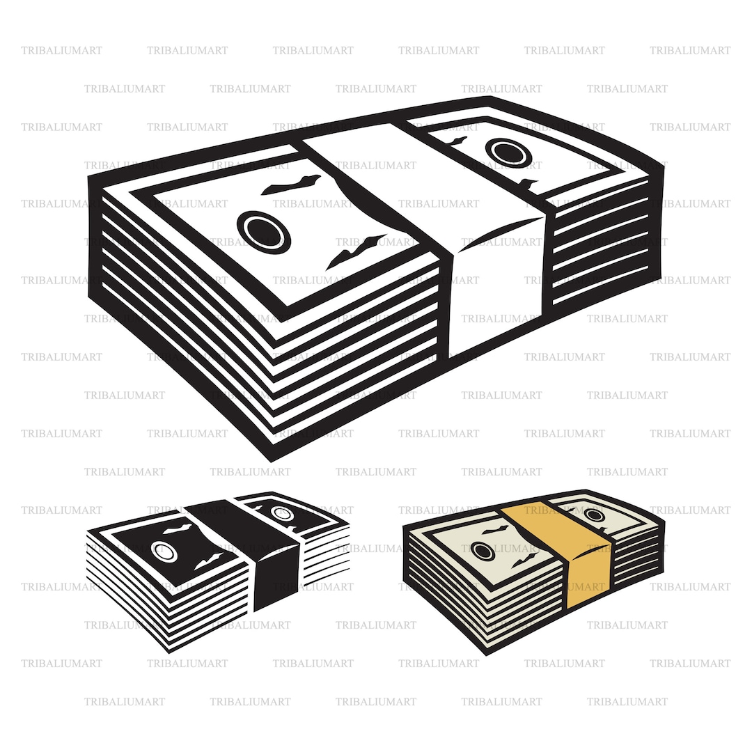 Stack of Money. Cut Files for Cricut. Clip Art Silhouettes eps, Svg ...