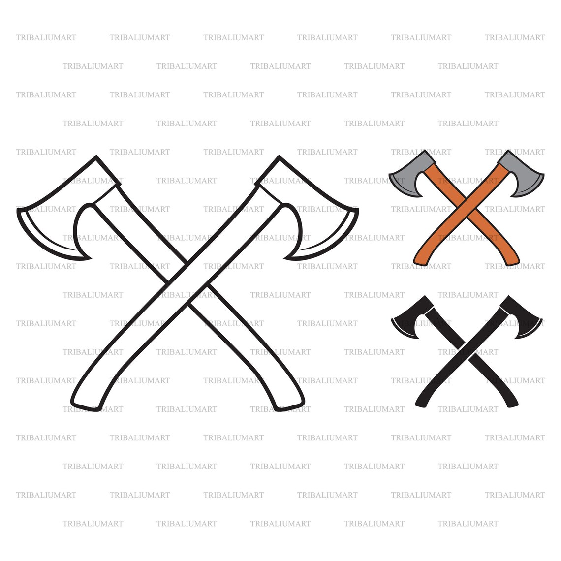 Crossed Axes. Cut Files for Cricut. Clip Art Silhouette eps - Etsy
