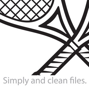 Crossed Tennis Rackets. Cut Files for Cricut. Clip Art Silhouettes (eps ...