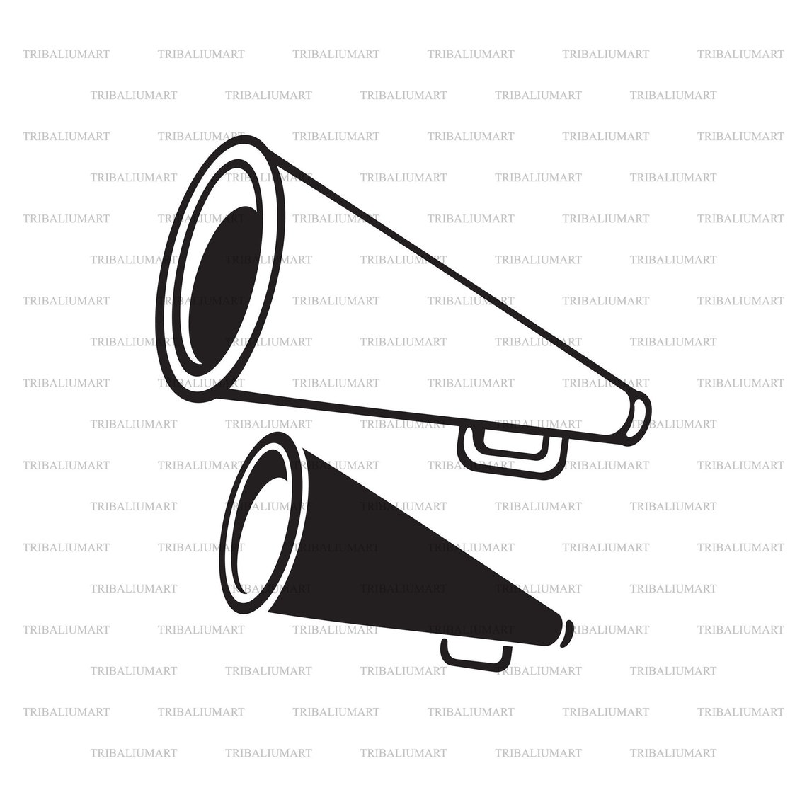 Retro megaphone bullhorn in vintage style. Cut files for | Etsy