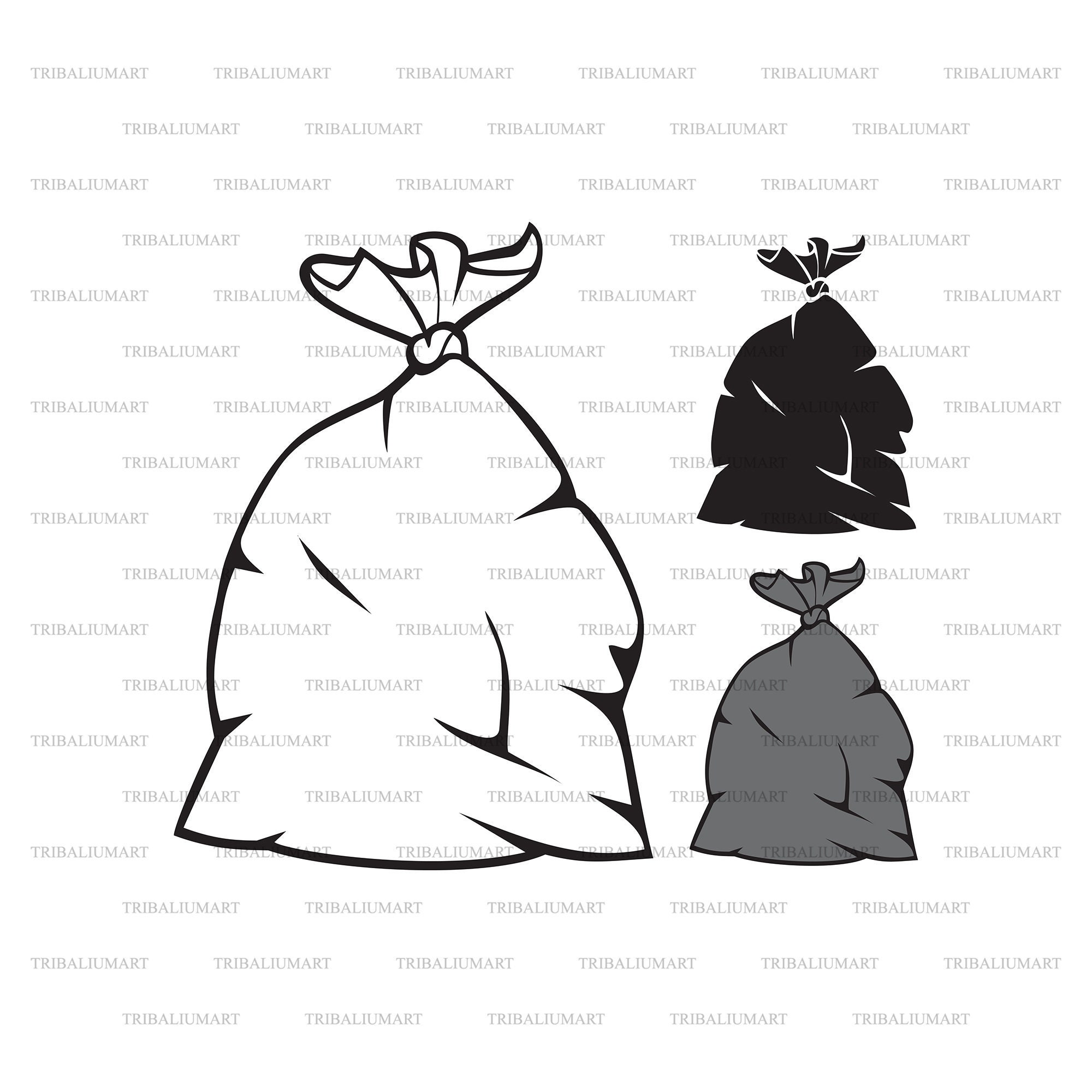 Plastic Garbage Bag. Cut Files for Cricut. Clip Art Silhouette | Etsy