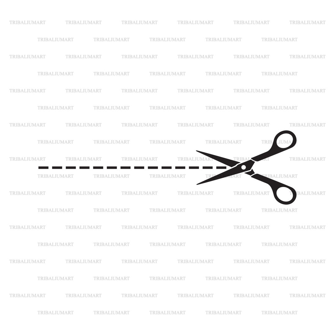 Scissors With Cut Line. Cut Files for Cricut. Clip Art (eps, Svg, Pdf ...