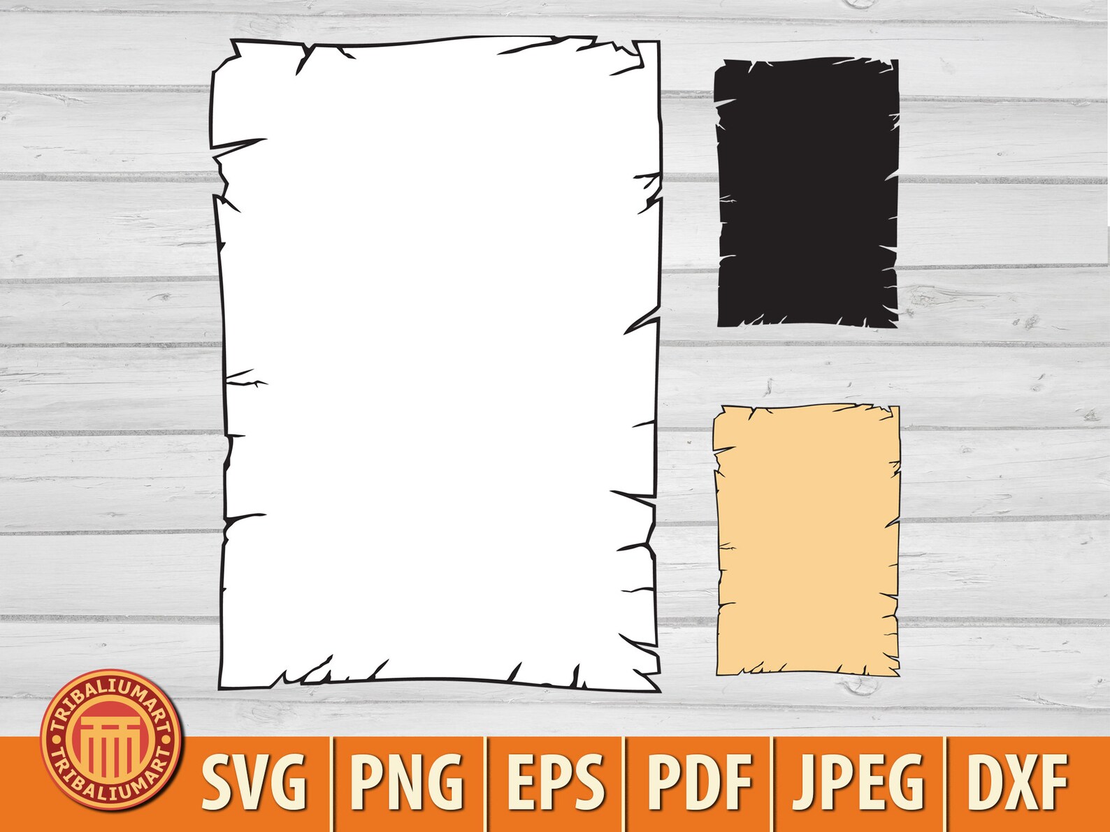 Old Paper (papyrus). Cut Files for Cricut. Clip Art Silhouettes (eps ...