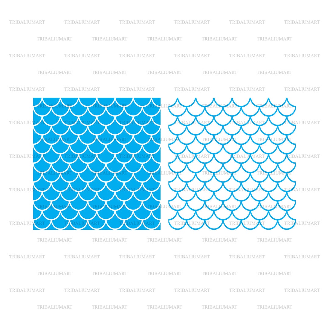 Mermaid Seamless Pattern. Syren Fish Scales Background. Cut Files for ...
