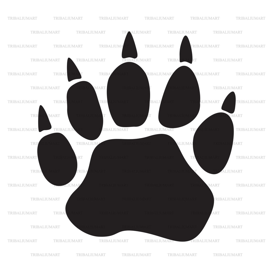 Bear Paw Print (grizzly Claw Footprint). Cut Files for Cricut, Clip Art ...