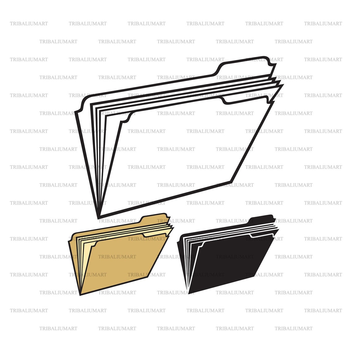 Folder. Cut Files for Cricut. Clip Art Silhouette (eps, Svg, Pdf, Png ...