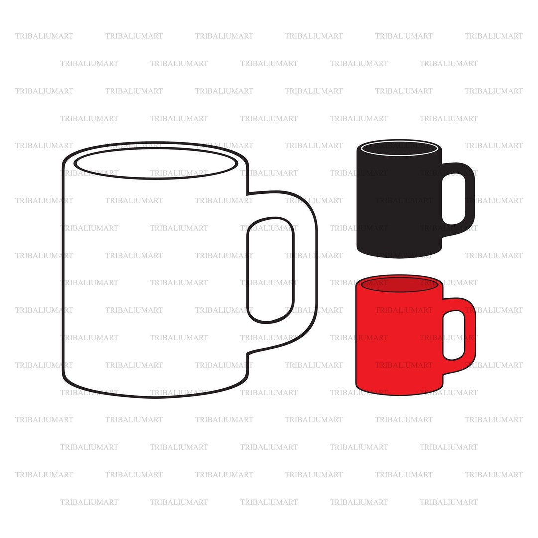 Coffee Mug. Cut Files for Cricut. Clip Art Silhouettes (eps, Svg, Pdf ...