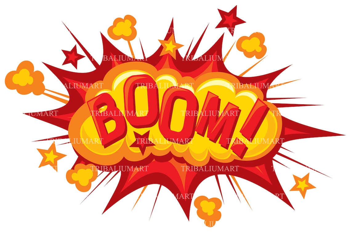 Cartoon - Boom (comic Book Explosion). Eps, Pdf, Png, Jpeg. - Etsy