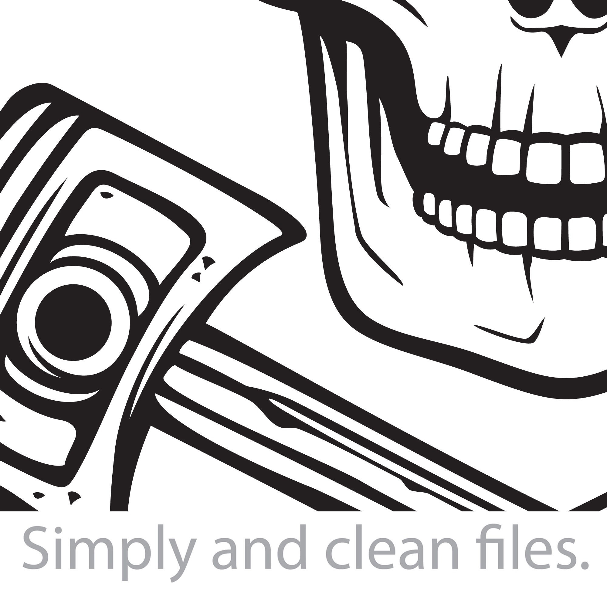 Human Skull With Crossed Engine Pistons mechanic Skull. Cut - Etsy