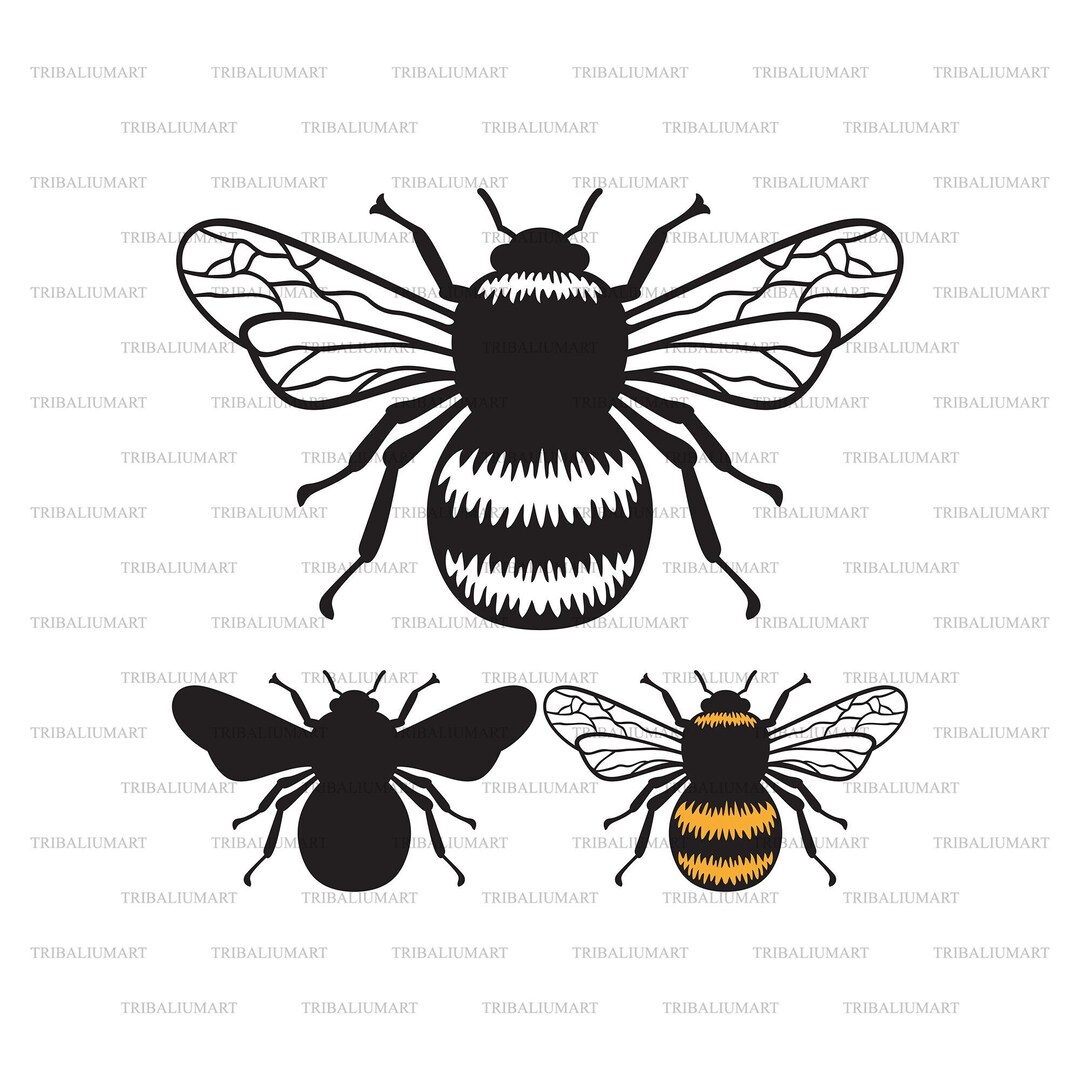 Bumblebee Insect. Cut Files for Cricut. Clip Art Silhouette (eps, Svg ...