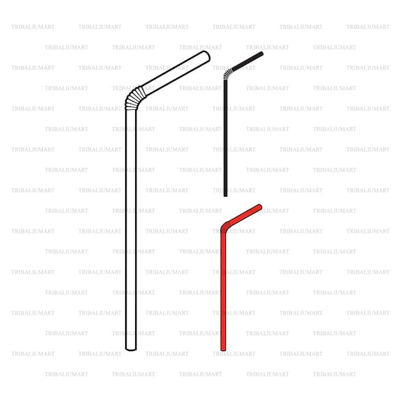 Drinking Straw. Cut Files for Cricut. Clip Art Silhouettes | Etsy UK