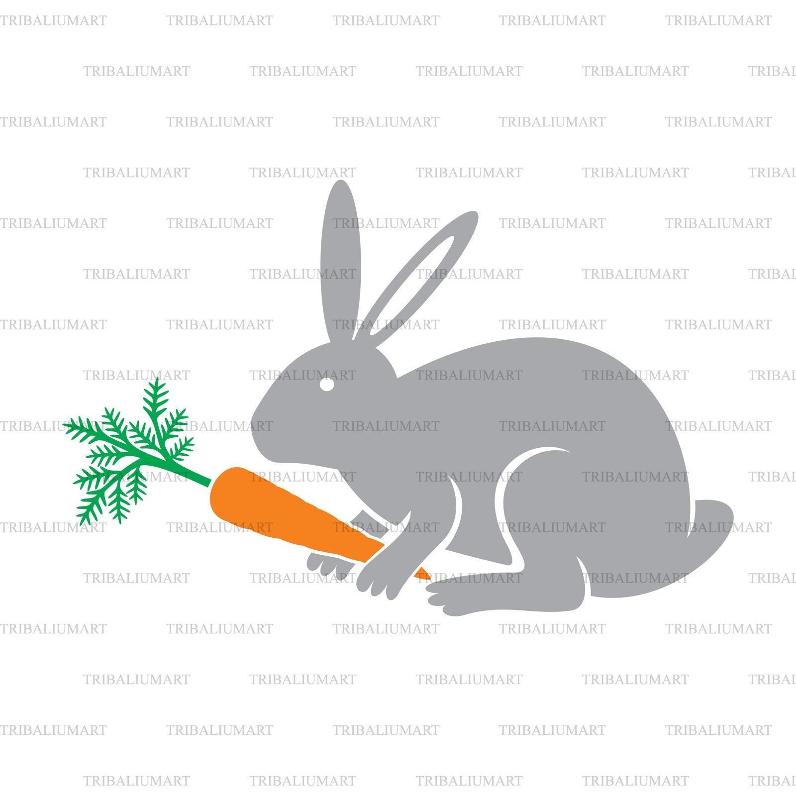 Rabbit with carrot. Cut files for Cricut. Clip Art silhouette | Etsy