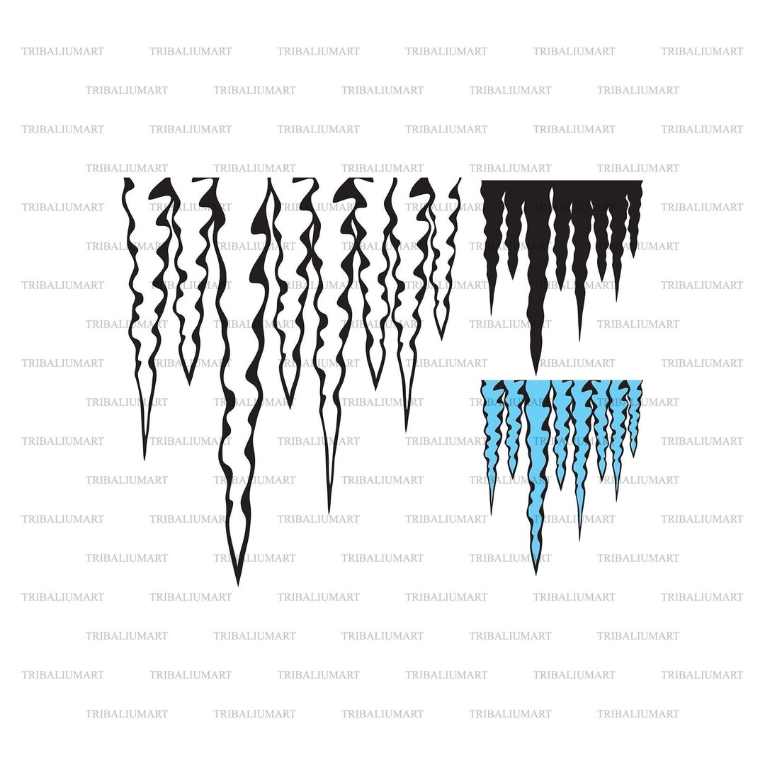 Icicle. Cut Files for Cricut. Clip Art Silhouette (eps, Svg, Pdf, Png ...