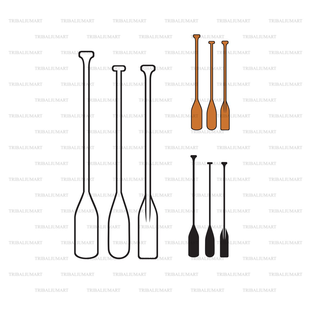Paddle (oars). Cut Files for Cricut. Clip Art (eps, Svg, Pdf, Png, Dxf ...