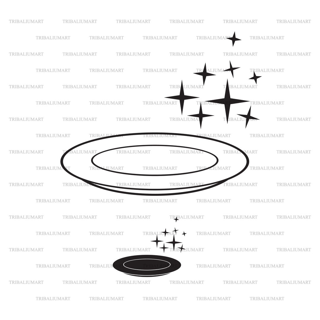 Clean Plate (dish). Cut Files for Cricut. Clip Art Silhouettes (eps ...