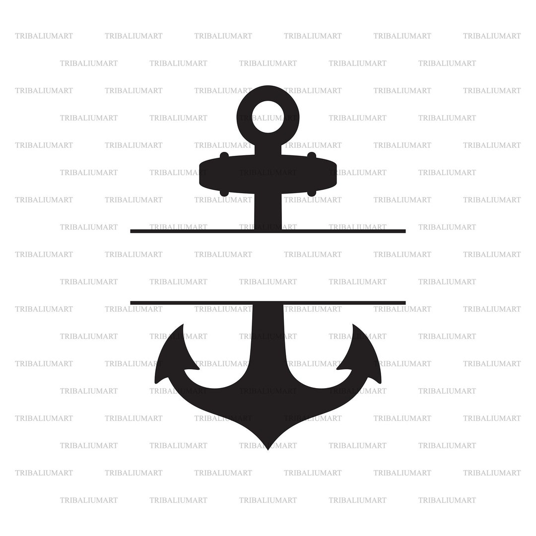 Anchor Monogram. Cut Files for Cricut. Clip Art Silhouette (eps, Svg ...