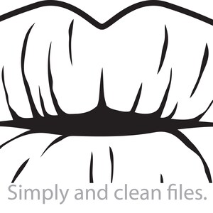 Kiss Lips. Cut Files for Cricut. Clip Art Silhouettes (eps, Svg, Pdf ...
