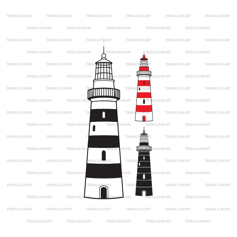 Lighthouse. Cut Files for Cricut. Clip Art Silhouettes eps, Svg, Pdf ...