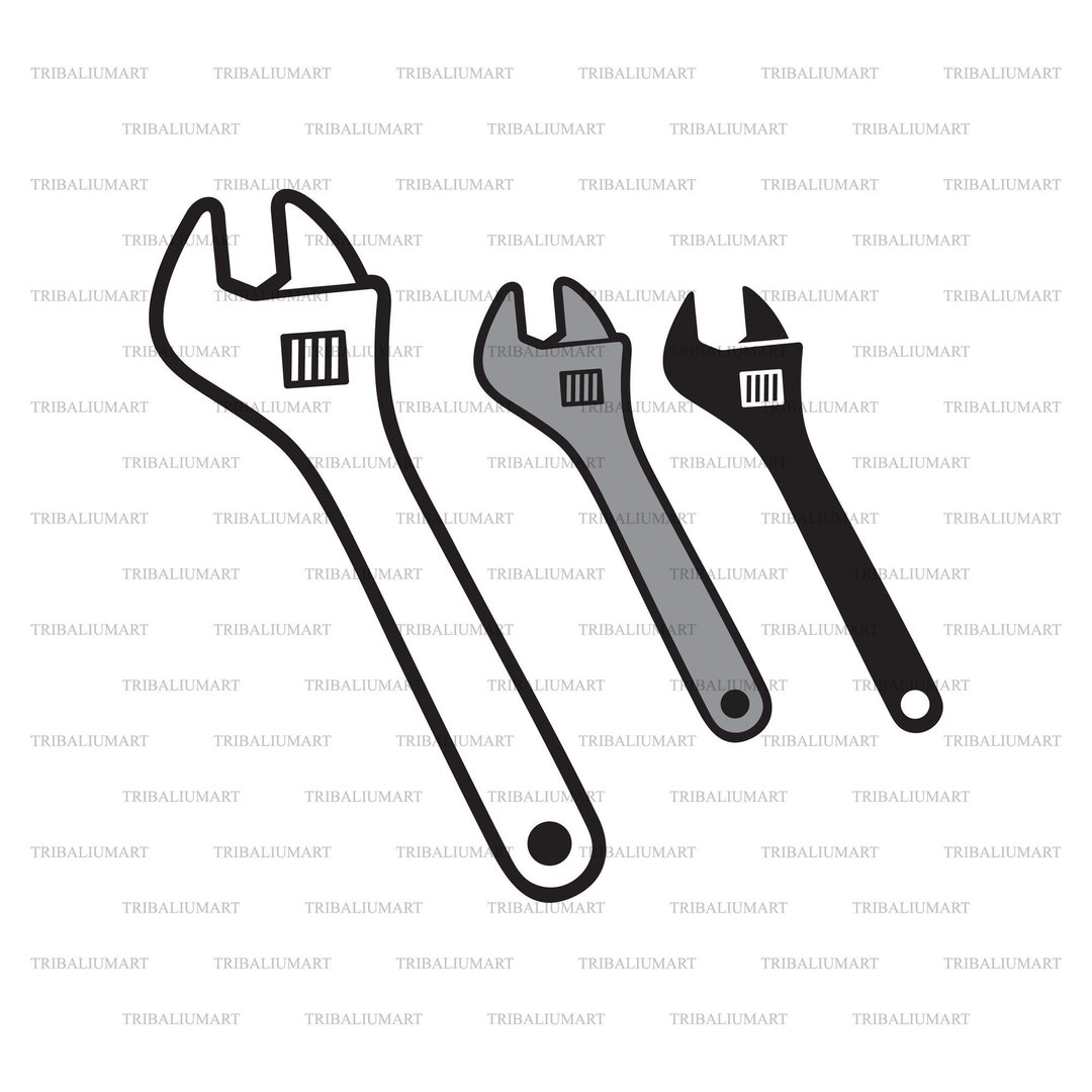Adjustable Wrench or Spanner. Cut Files for Cricut. Clip Art (eps, Svg ...