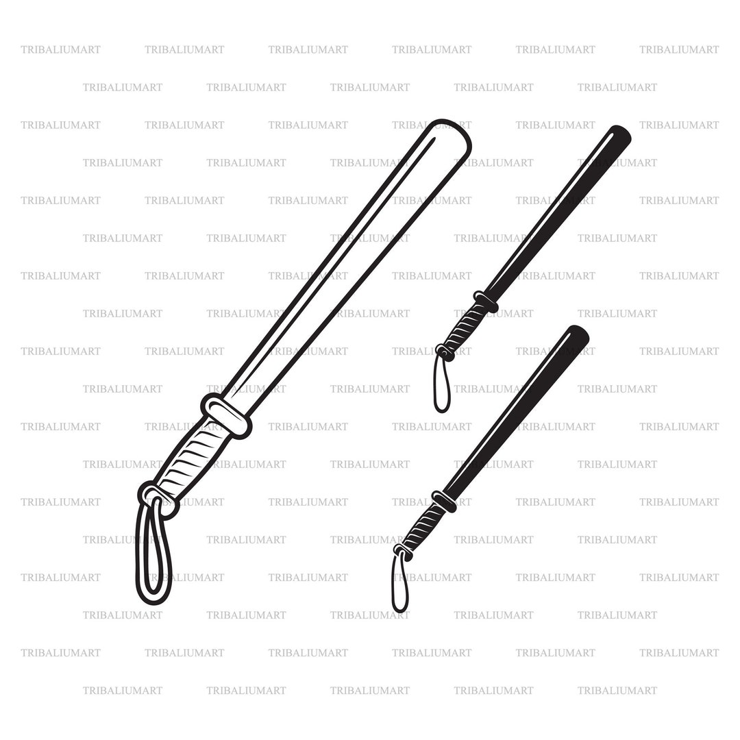 Police Bat. Cut Files for Cricut. Clip Art Silhouettes (eps, Svg, Pdf ...